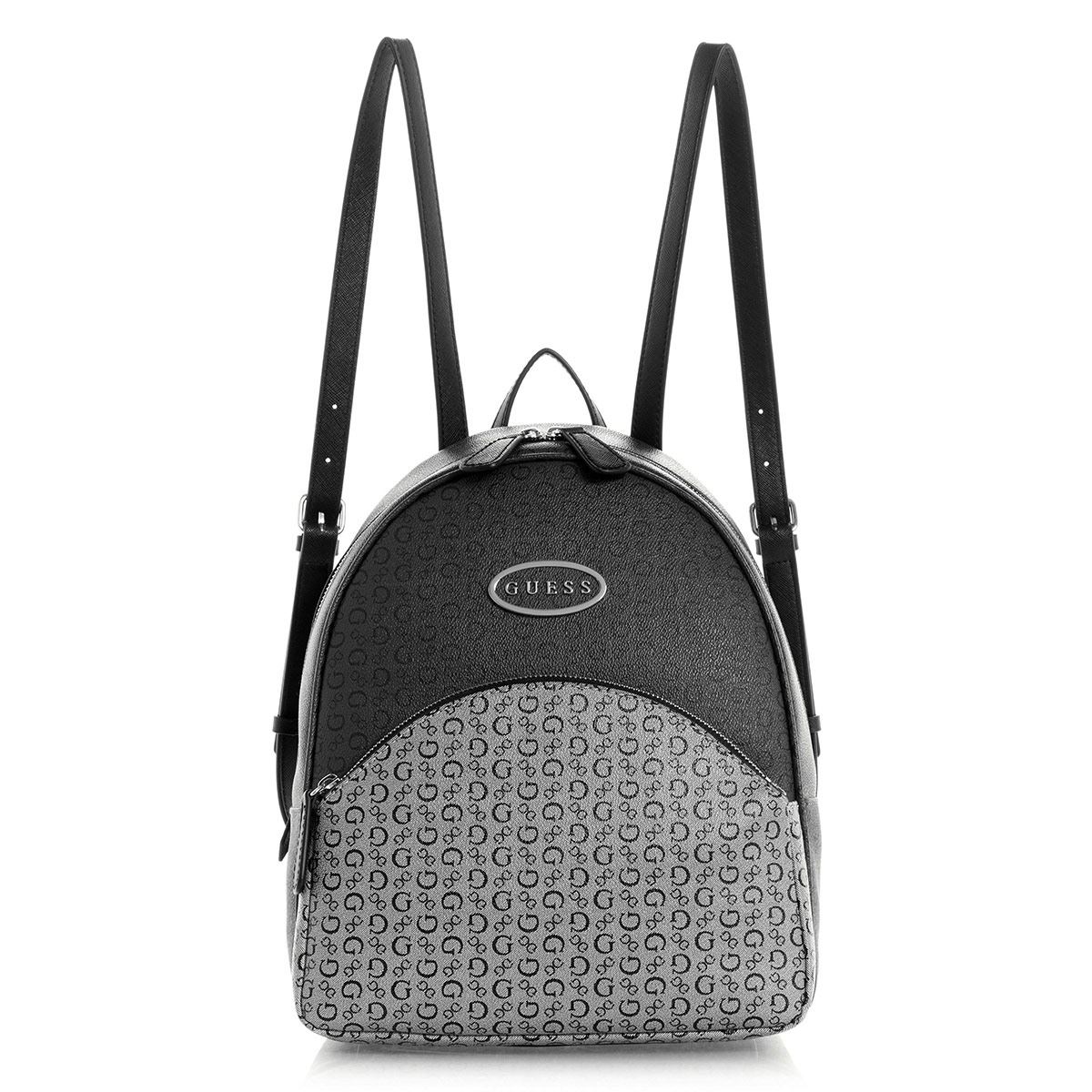 Mochila Guess factory estilo backpack color negro multi modelo sv851730