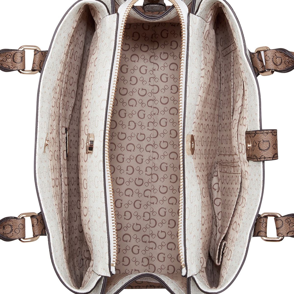 Bolsa Guess Factory Estilo Satchel En Color Blanco Multi Modelo ...