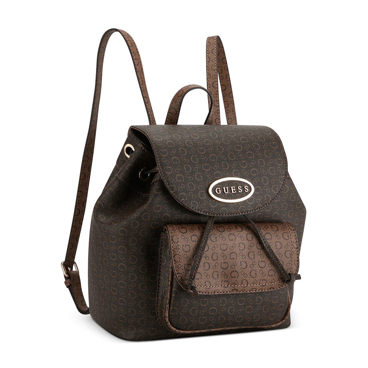 Bolsa Guess Factory Estilo Backpack En Color Café Obscuro Multi Modelo ...