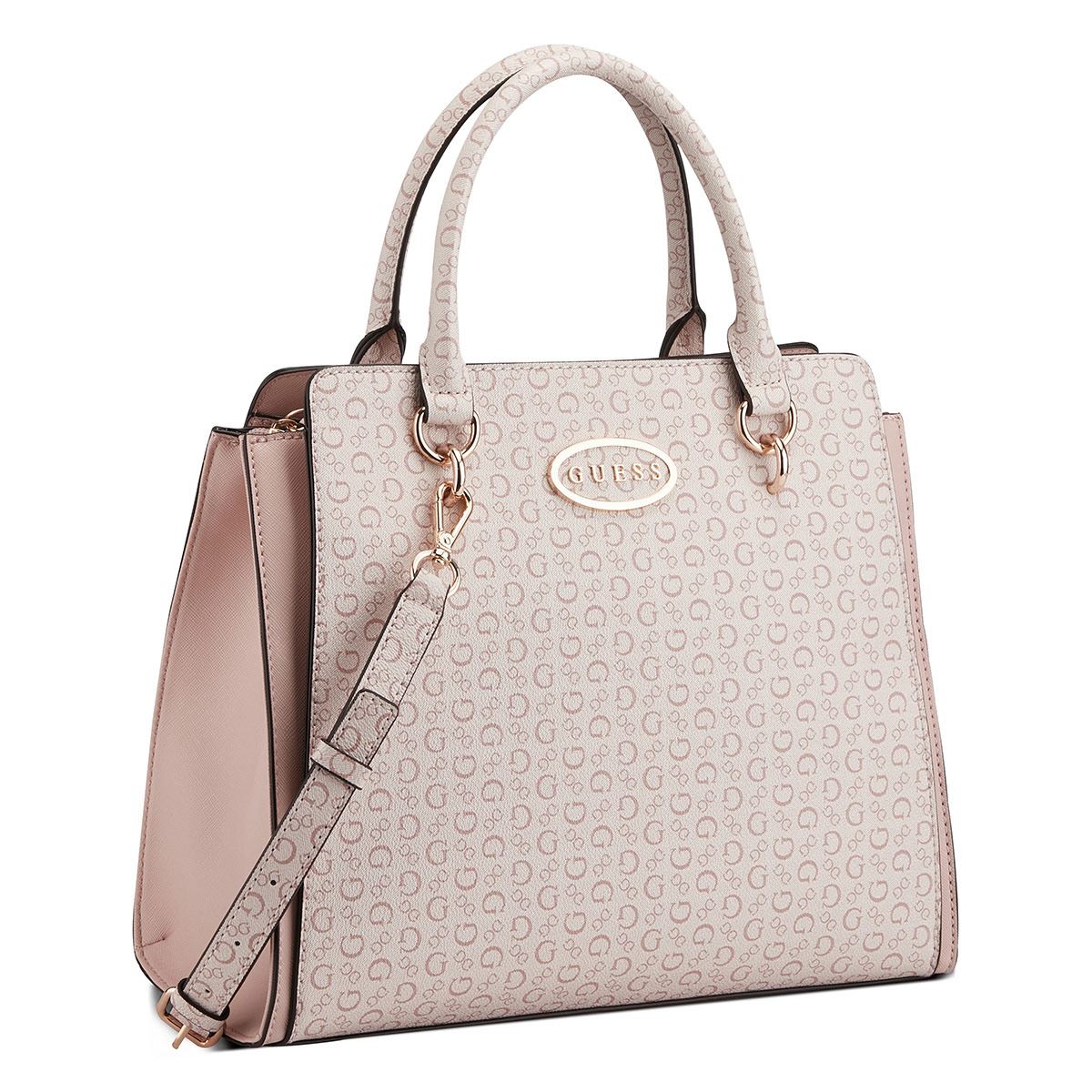 Bolsa Guess Factory Estilo Satchel En Color Rosa Modelo Vg885606-Ros