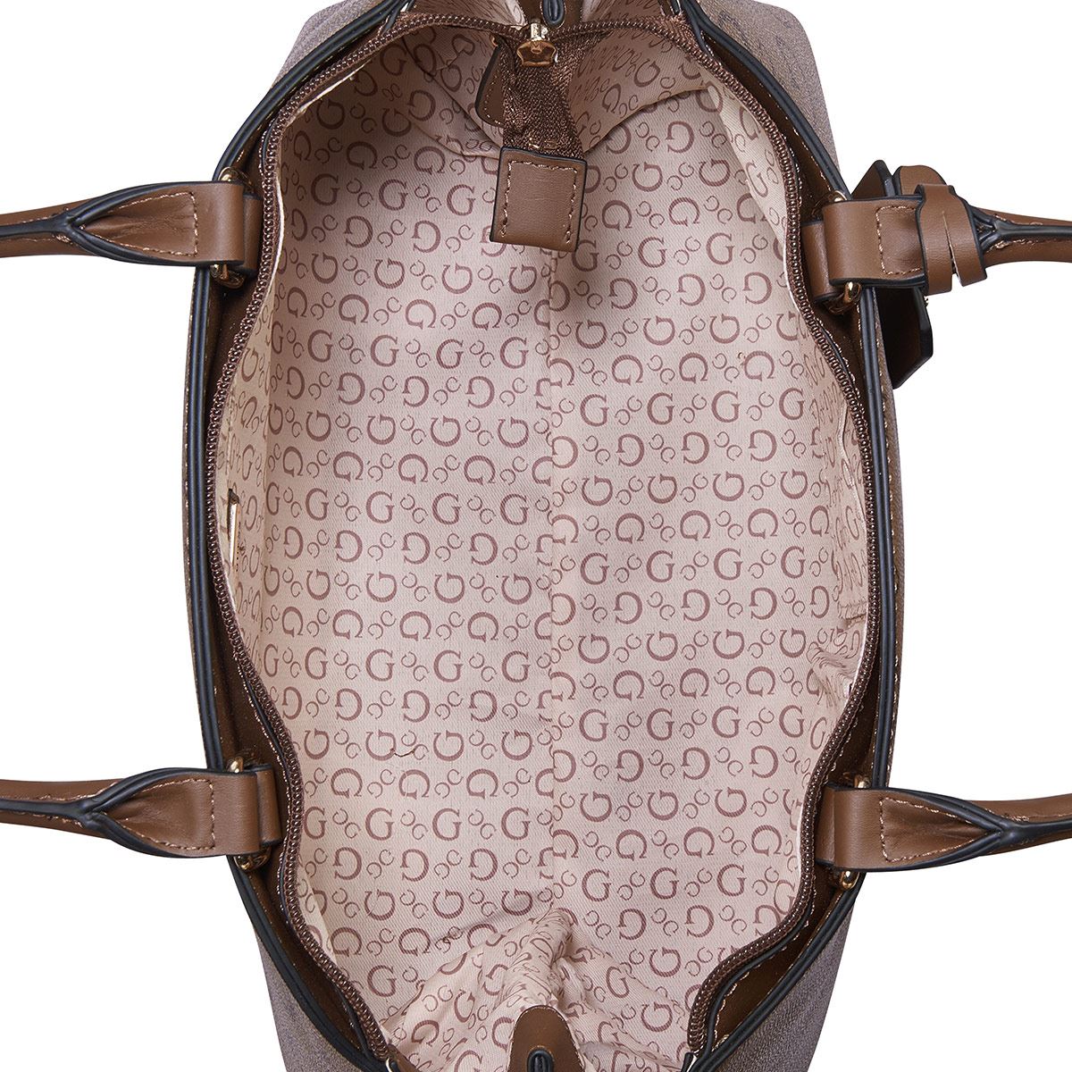 Bolsa Guess Factory Satchel en color Café