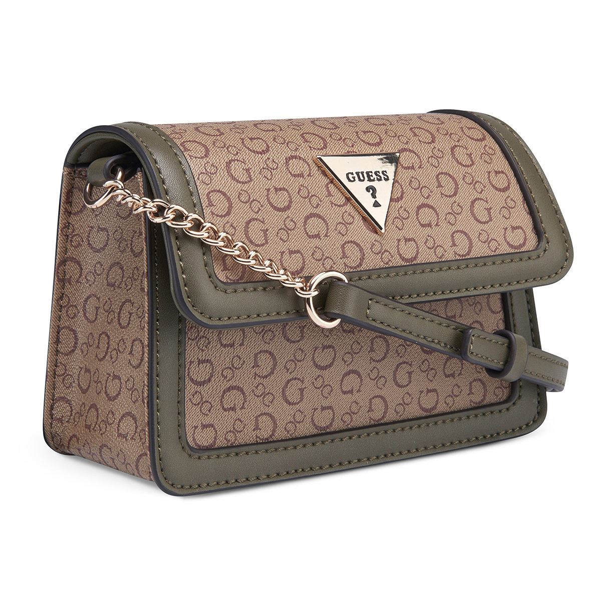 Bolsa Crossbody en color Café Multi Guess Factory