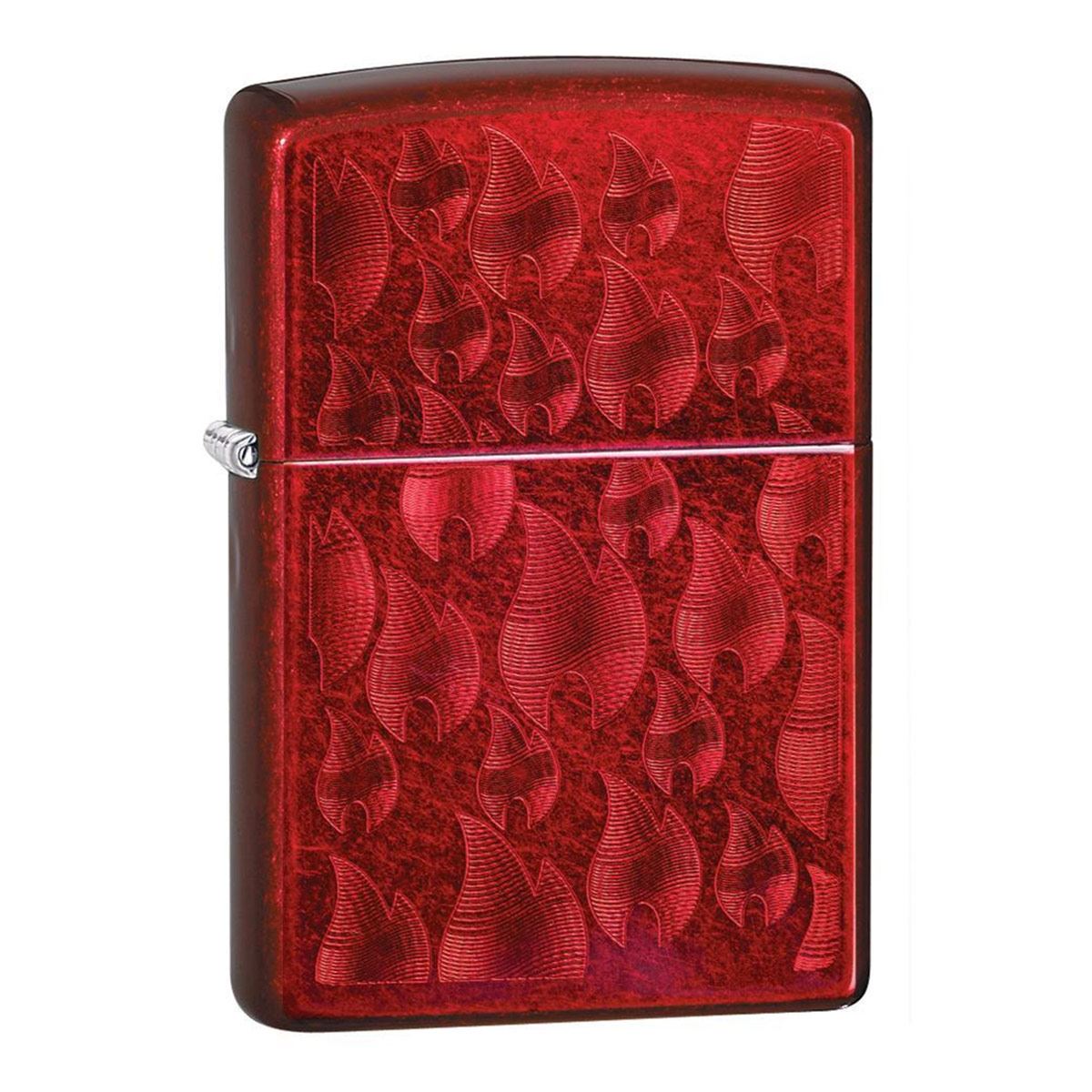 Encendedor Zippo rojo con llamas