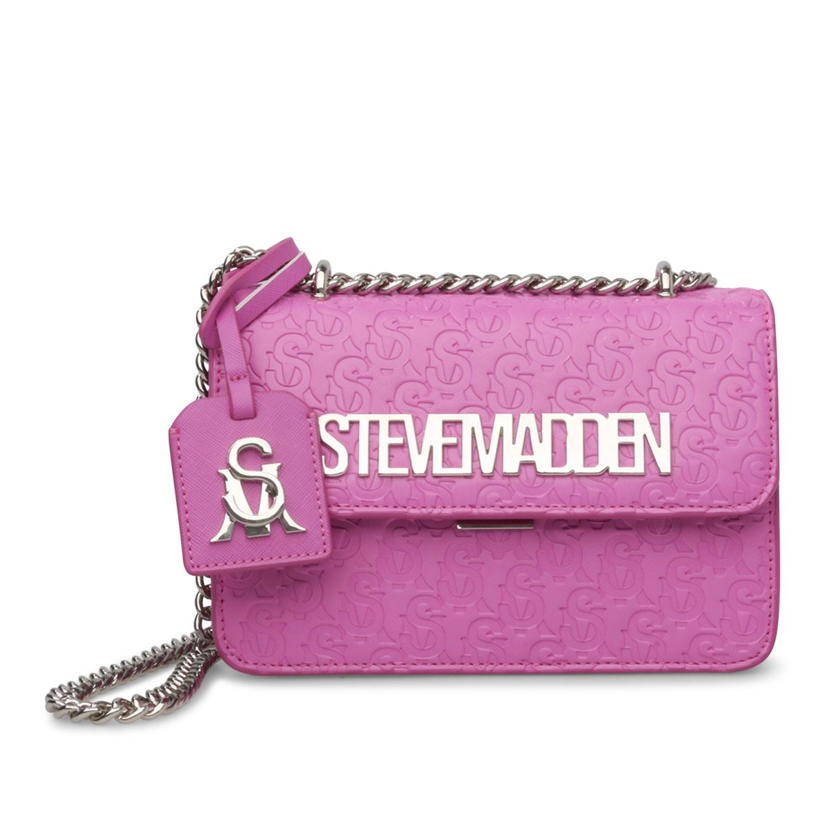 Bolso Steve Madden crossbody capitonado logo color violeta bcoal