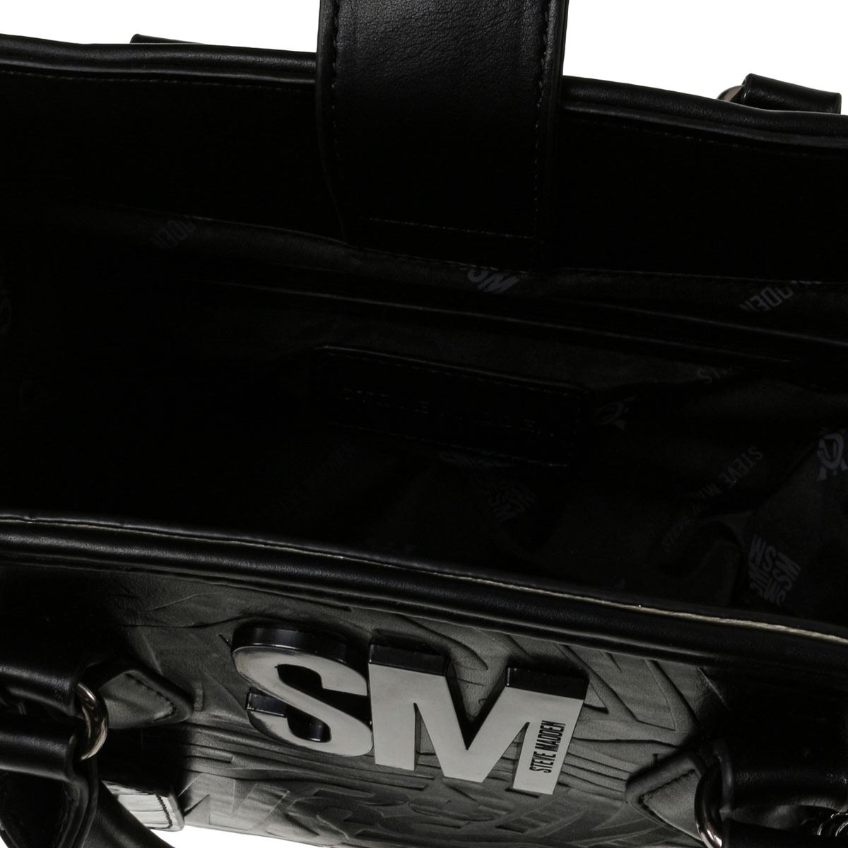 Bolsa Steve Madden tote color negro brolin blkfa brolin