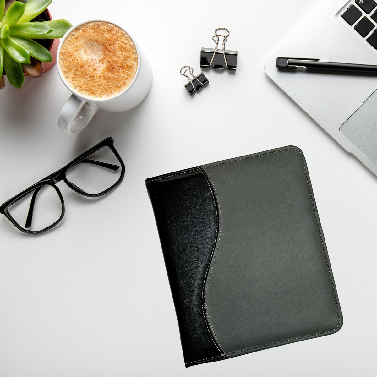 Agenda con cierre Cancún negra granito