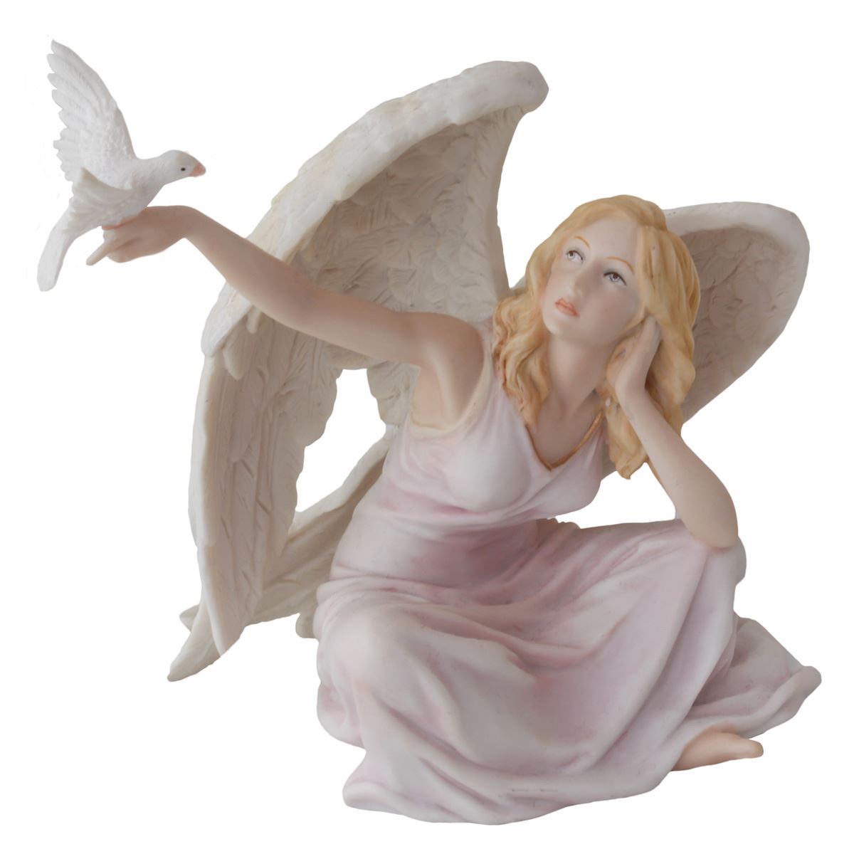 Ángel sentado con paloma