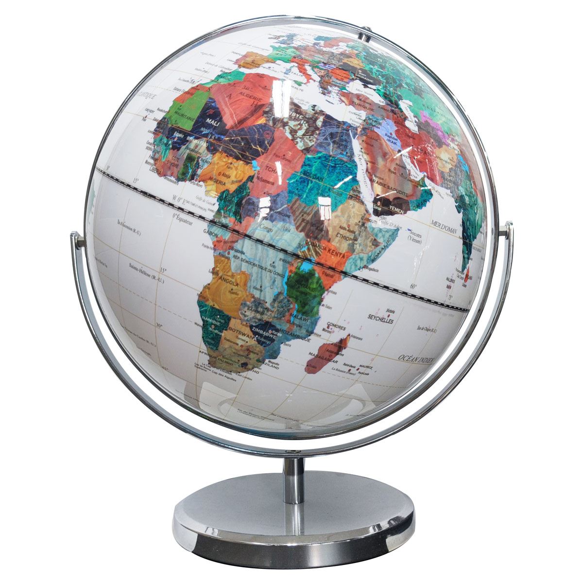 Mundo blanco y colorido de 32 cm