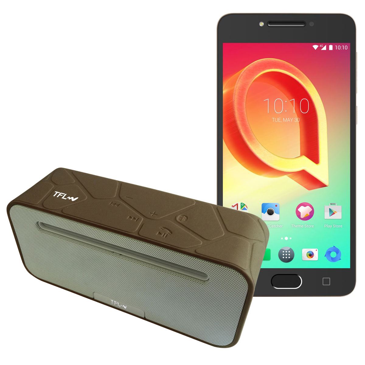 Celular Alcatel 5085B A5 Color Dorado R9 (Telcel)+ Bocina Café