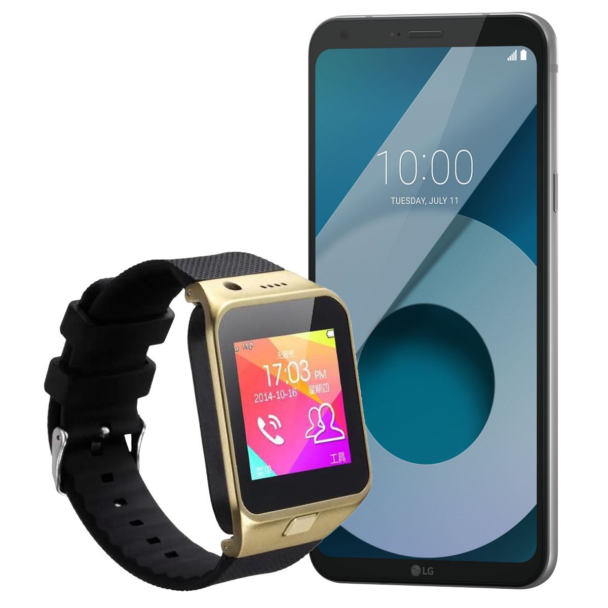 Celular LG Q6 Prime Gris+Smartwatch R9 (Telcel)