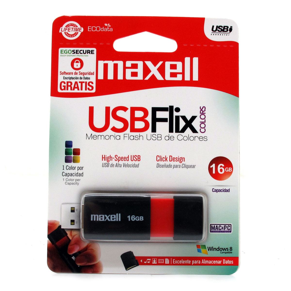 Memoria Flash Usb Roja Maxell Flix 16Gb