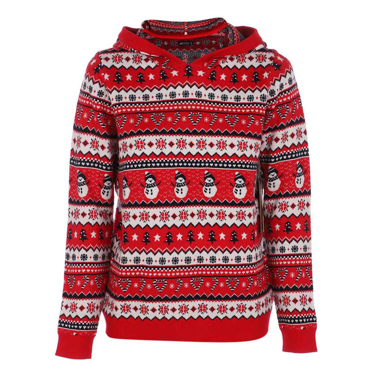 Suéter Con Gorro De Navidad Jeanious Rojo G