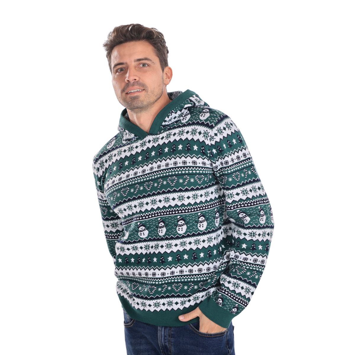 Suéter Con Gorro De Navidad Jeanious Verde CH