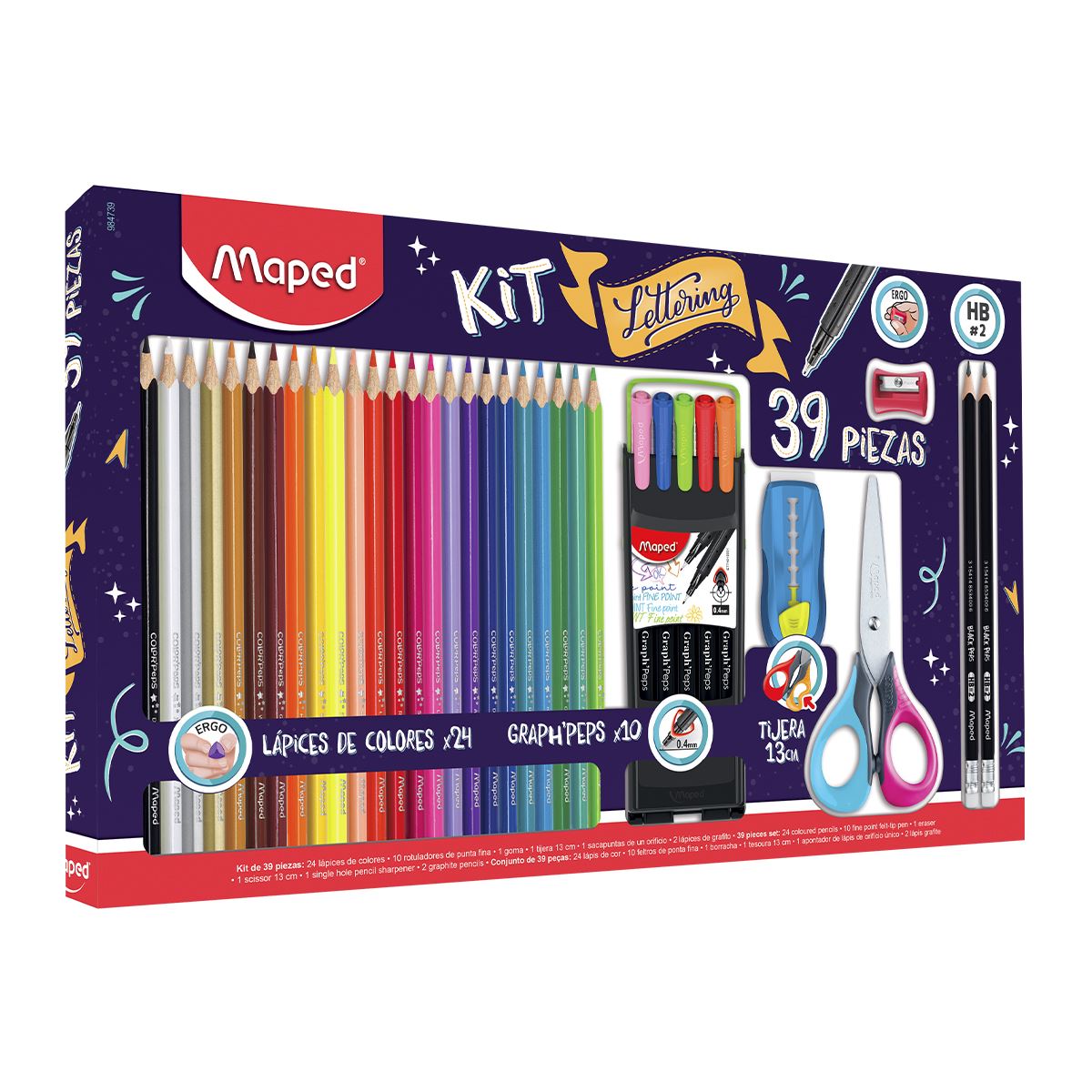 Kit de Lettering Maped con 39 piezas