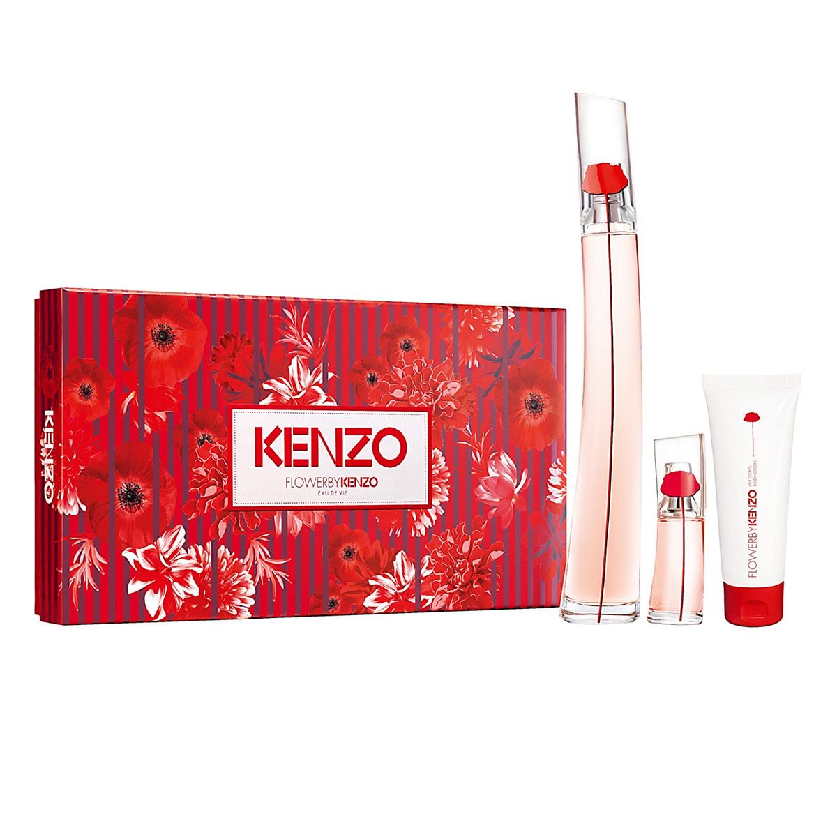 Set para Mujer Flower By Kenzo Eau de Vie 100 ml + Flower By Kenzo Eau De Vie 15ml + Crema ...
