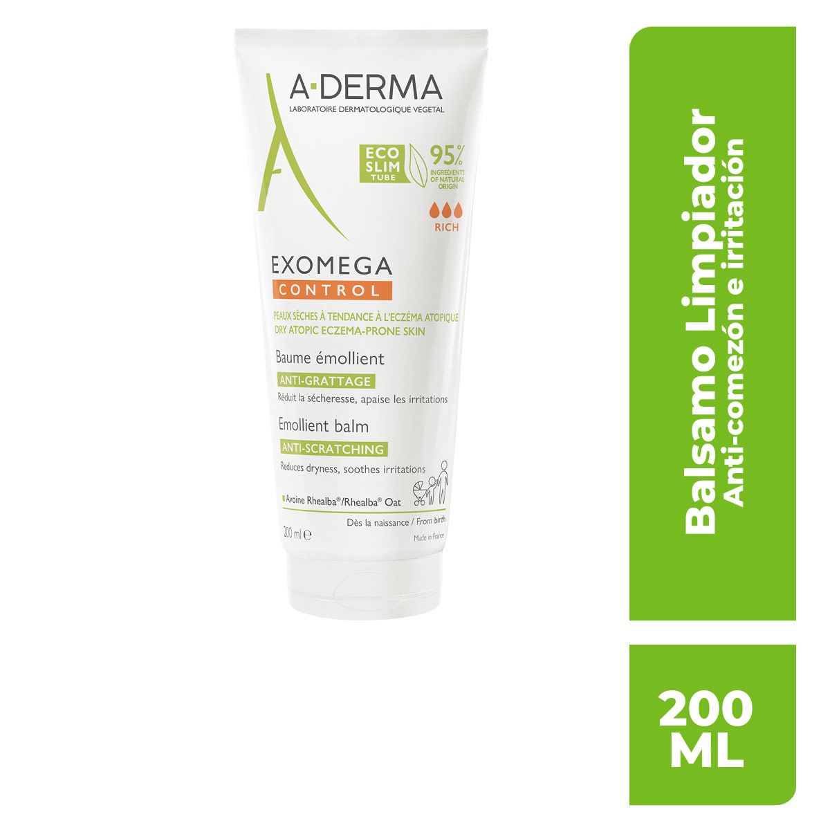 A-Derma Exomega Control Bálsamo Emoliente Anticomezón 200ml