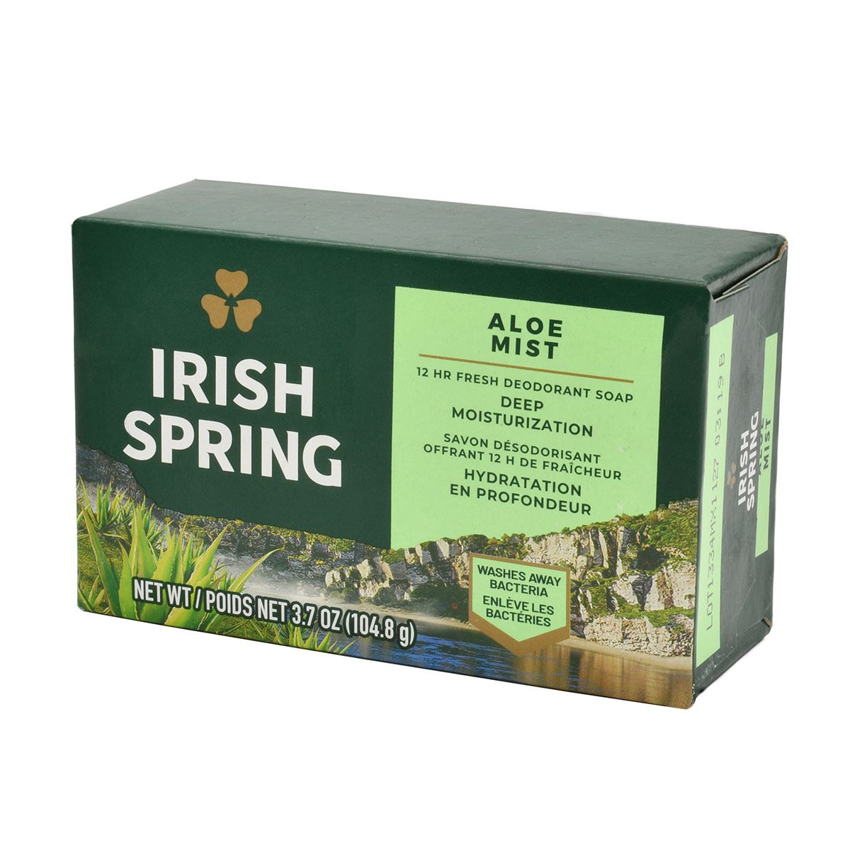 Jabón barra Irish Spring 3.75z aloe vera