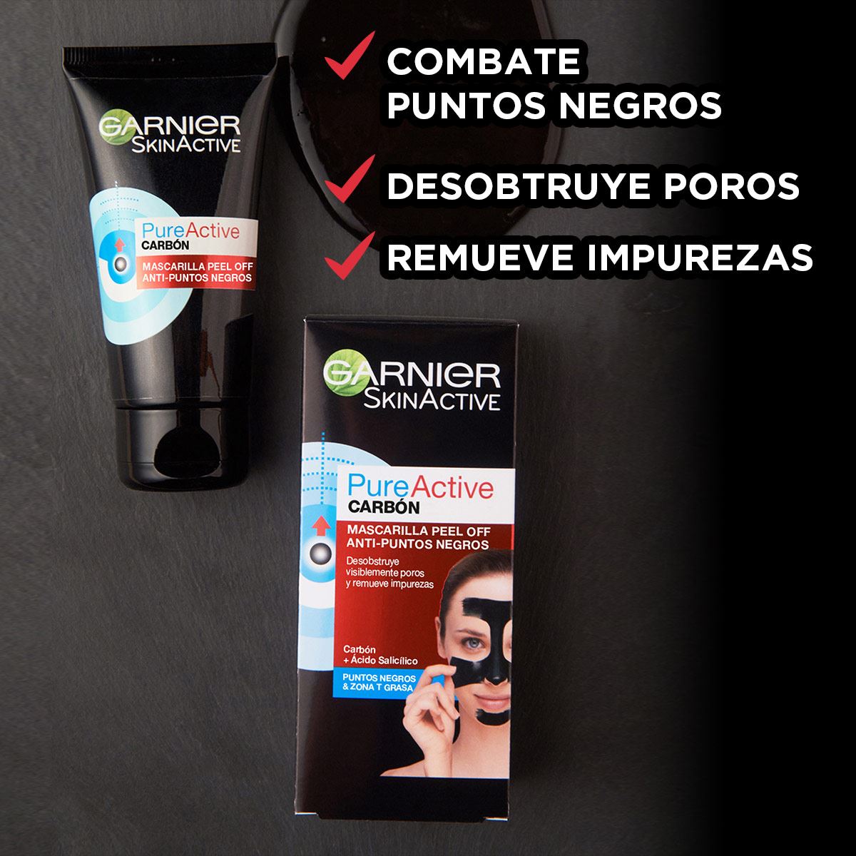 Mascarilla Facial Anti Puntos Negros Peel Off con Carbón Garnier