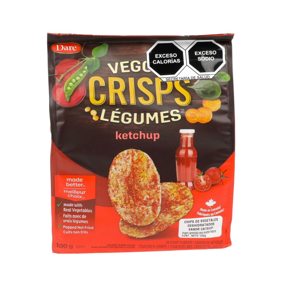 Papas Vegetales Sabor Ketchup Veggie Crisps Dare 100g