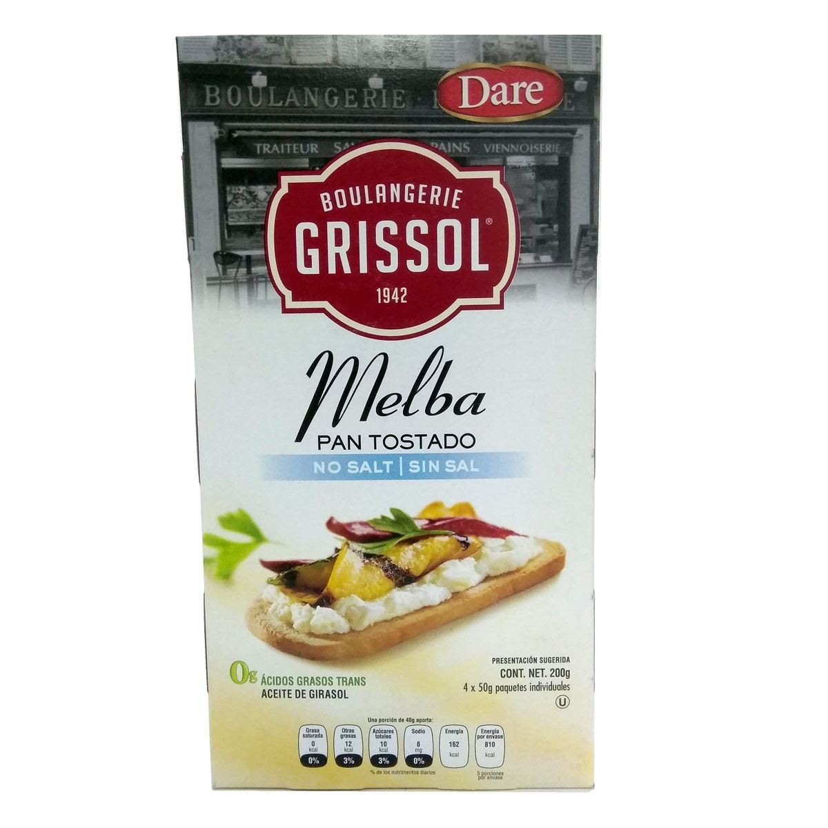 Pan Tostado Melba sin Sal