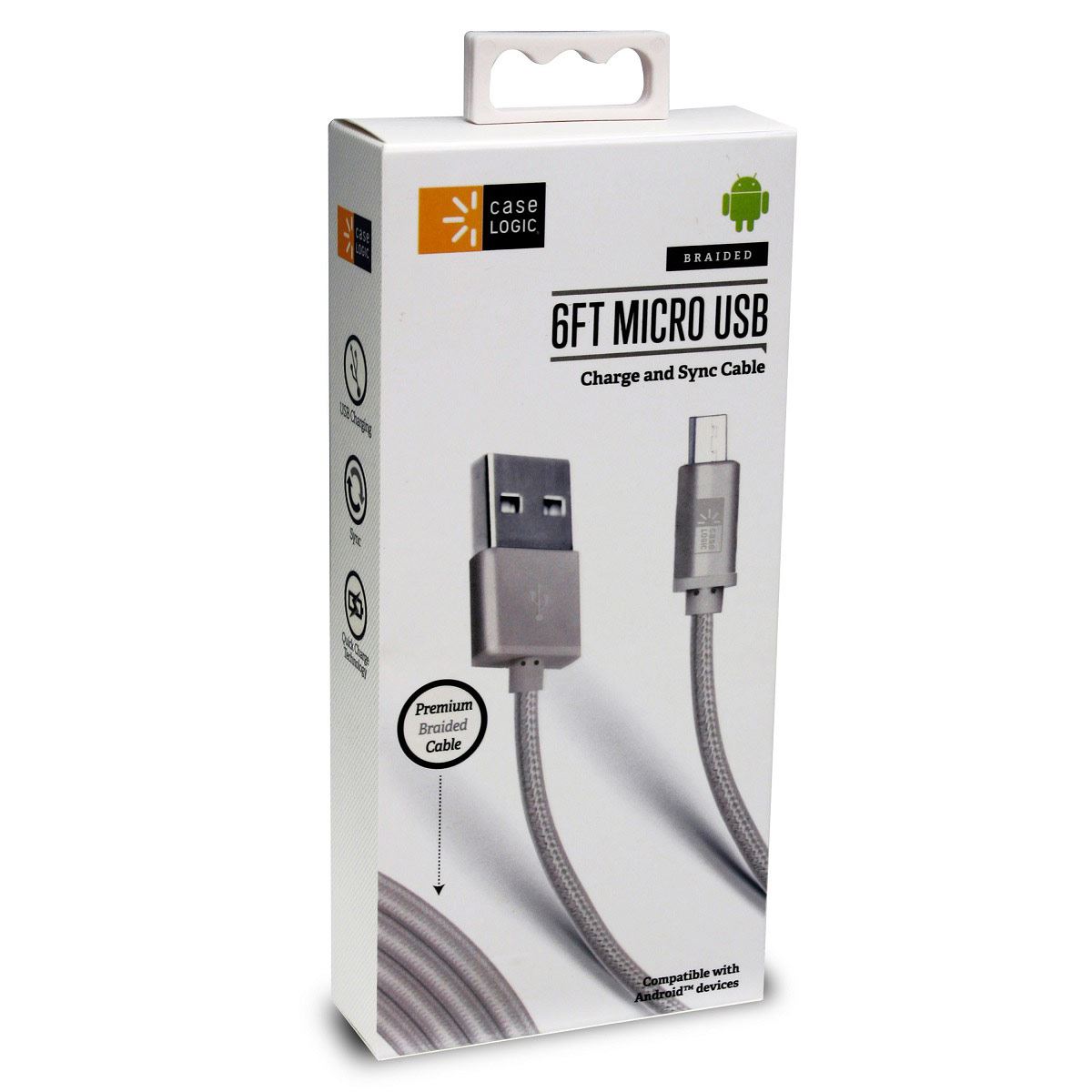 Cable Micro USB Plata Tejido Case Logic