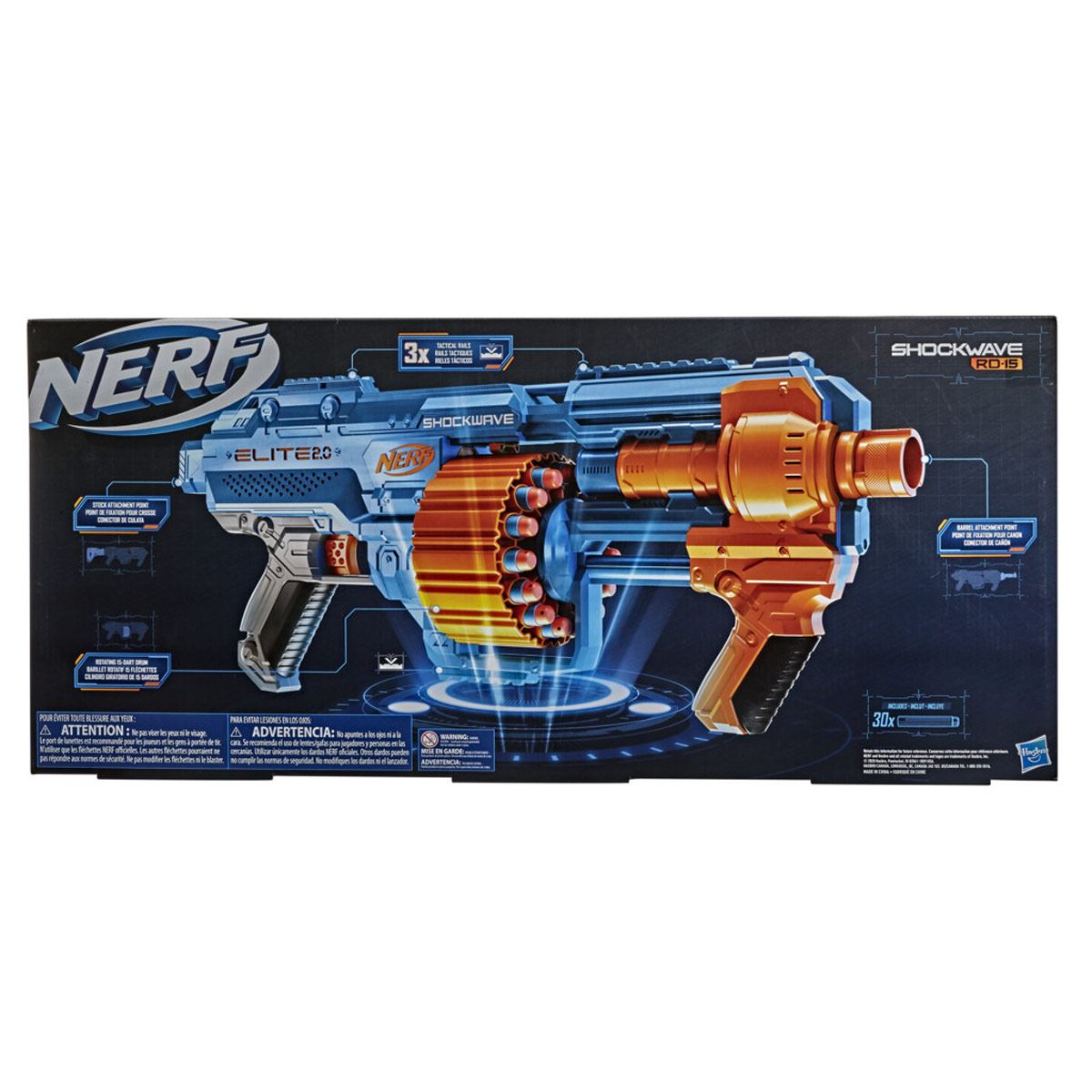Lanzador Nerf Elite 2.0 Shockwave RD-15
