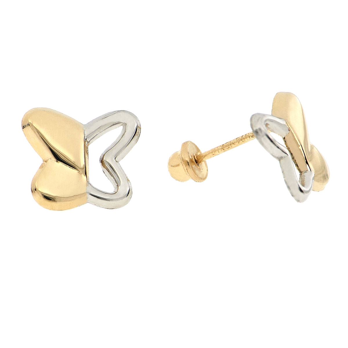 Broqueles HERS Mariposa NN en Oro de 14 K