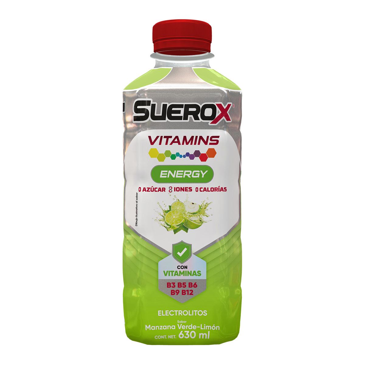 Suerox Vitamins Manzana Verde Limón 630ml