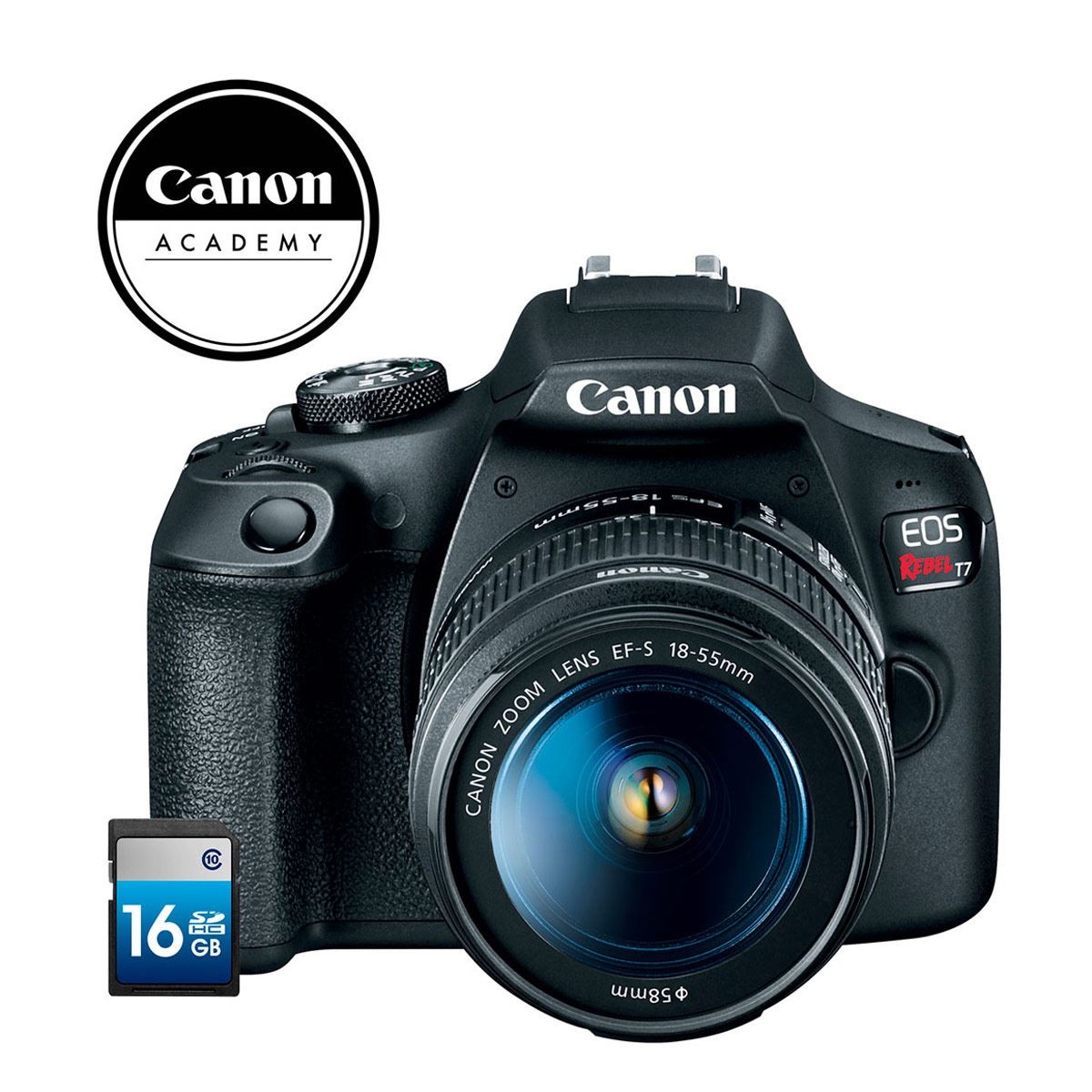 Camara Canon kit T7 EF-S 18–55mm + Curso Online ABC de la foto + SD 16GB