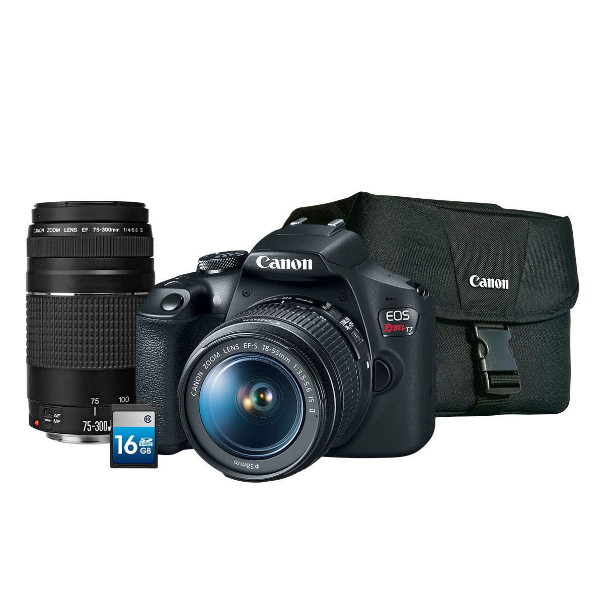 Cámara Canon Kit T7 EF-S 18–55mm f/4–5.6 STM + EF 75-300mm f/4-5.6 III ...