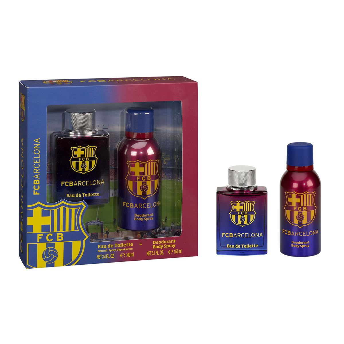 Fragancia Para Caballero FC Barcelona Set EDT 100 ml + Deo Body Spray ...
