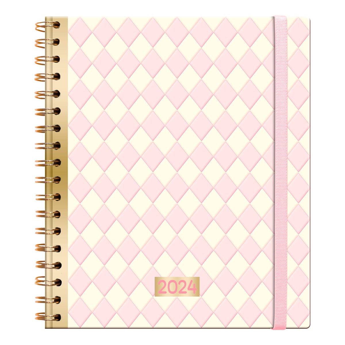 Agenda Premium Paper Pastel Rosa 2024 Diaria