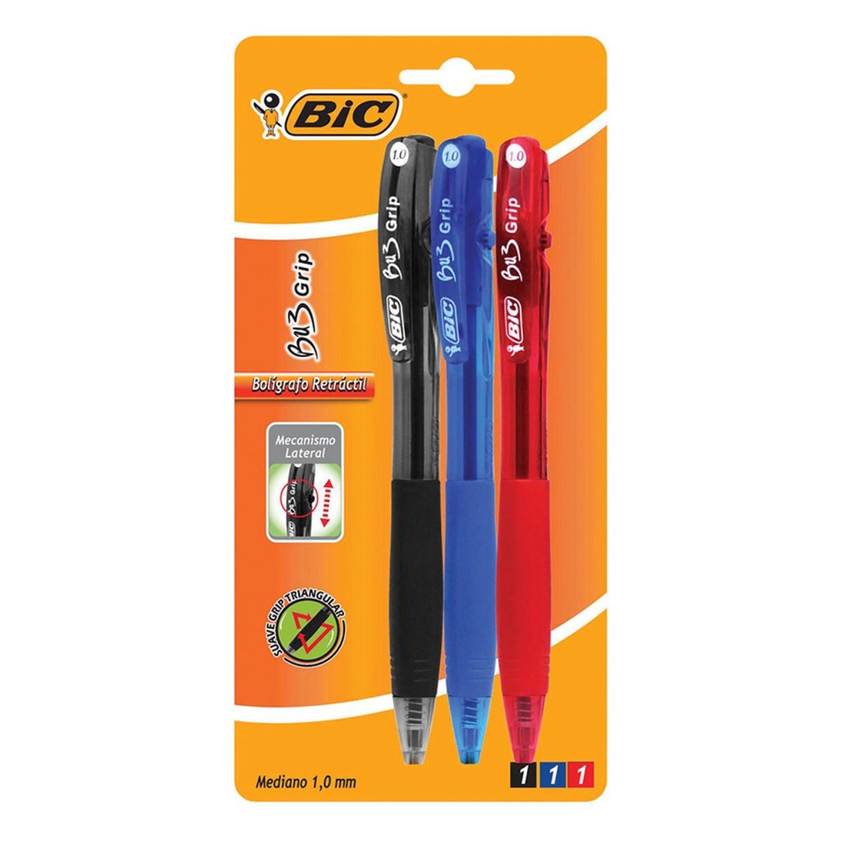 Boligrafo BU3 3 Piezas Colores Clásicos Bic