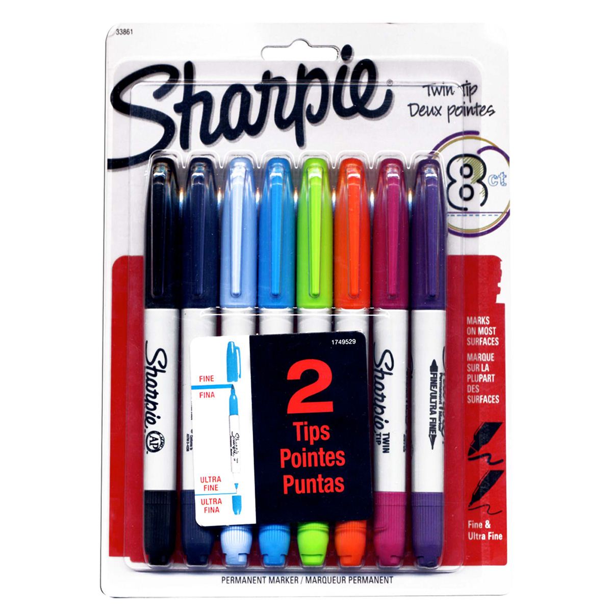 Plumones sharpie twin tip 8 piezas