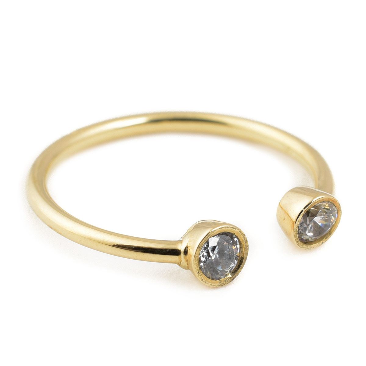 Anillo Tú y Yo Oro Amarillo 14K Doble O