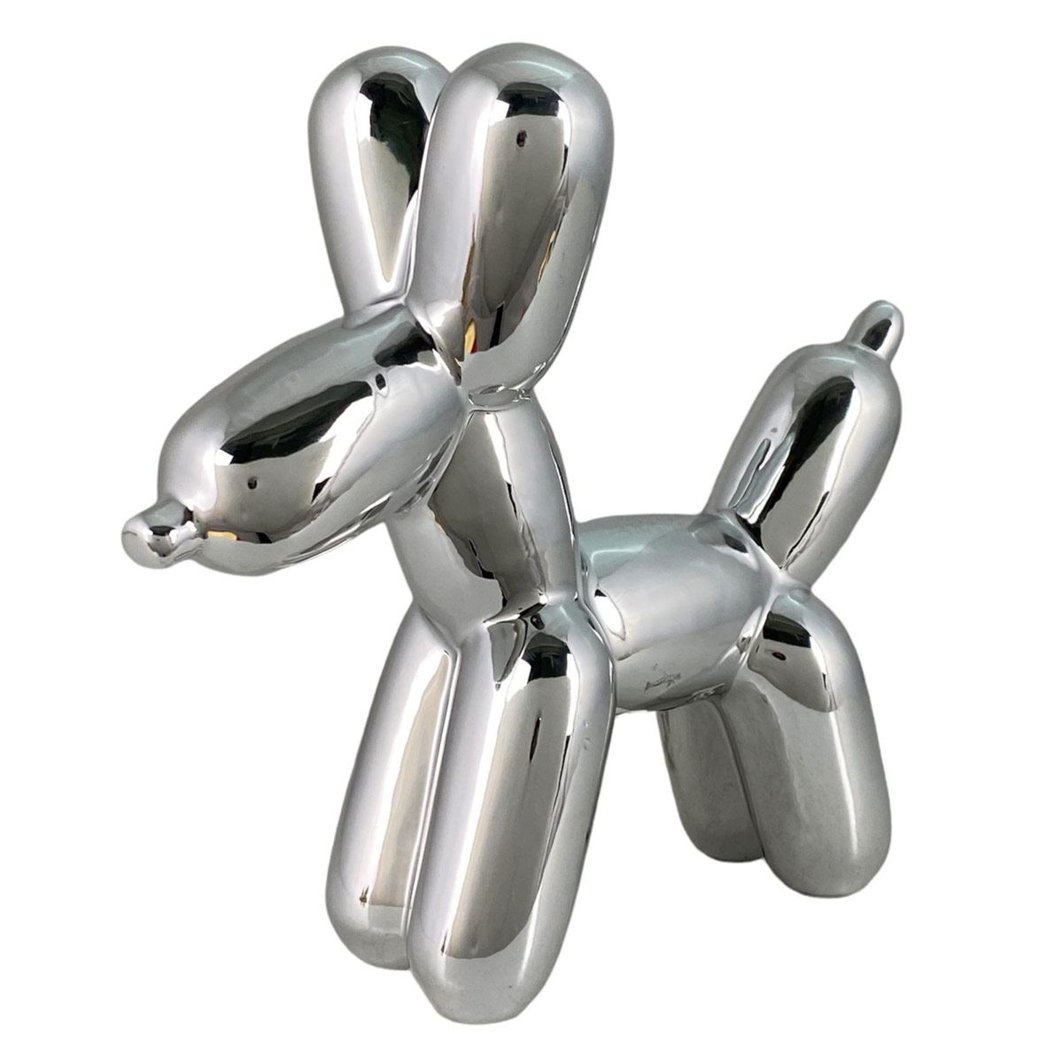 Figura Decorativa Perro Plateado 27.5X10.3X25.5 cm