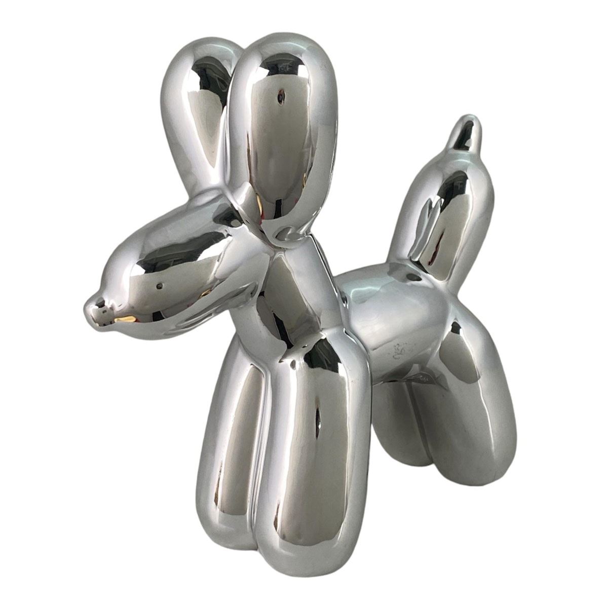 Figura Decorativa Perro Plateado mediano 18X7.3X18.5 cm