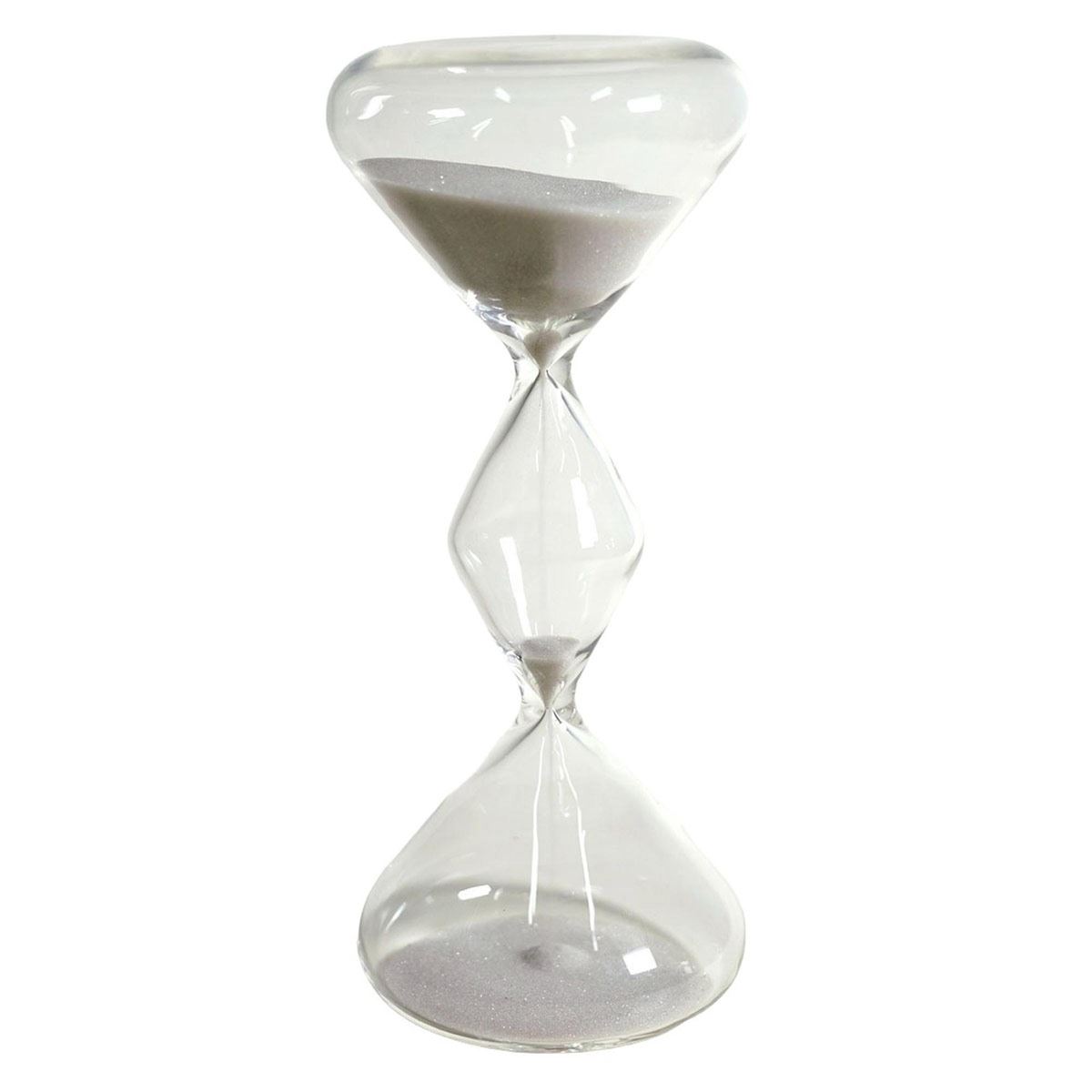 Figura Decorativa Reloj de Arena Triangular con Arena Blanca