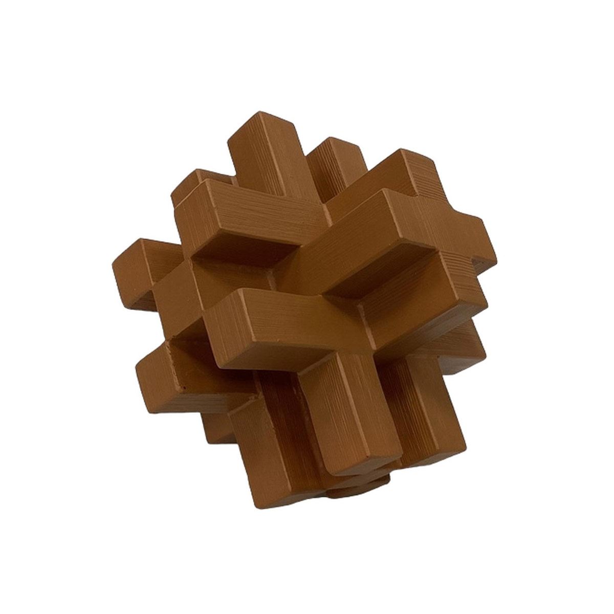 Figura Decorativa Diseño Cubo Asimétrico Color Café