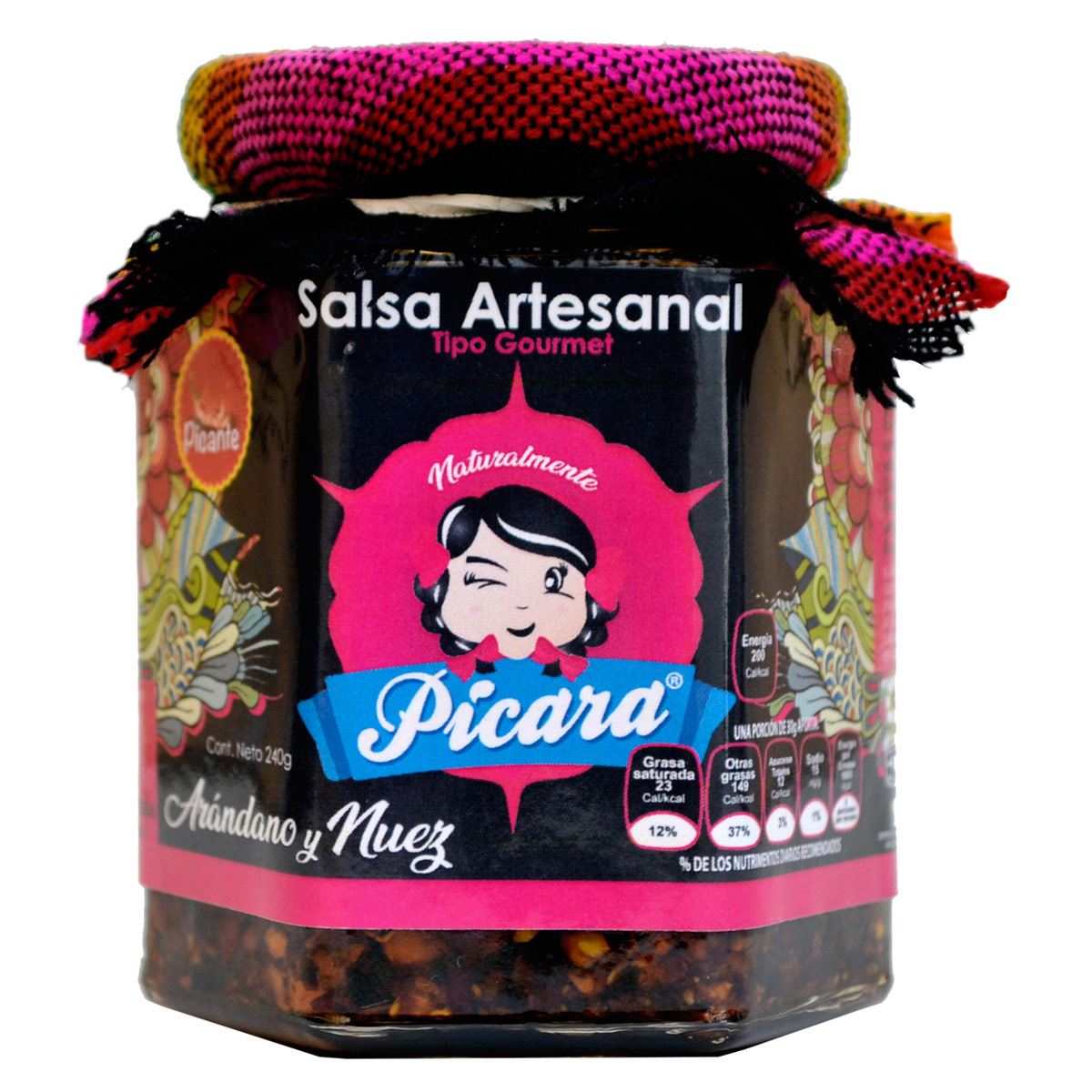 Salsa Gourmet Artesanal de Arándano 240 gramos Naturalmente Pícara