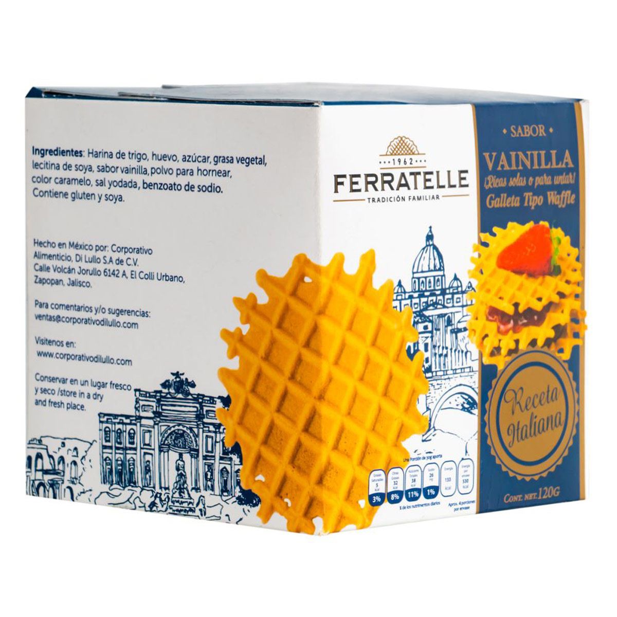 Galleta Tipo Waffle Sabor Vainilla Feratelle