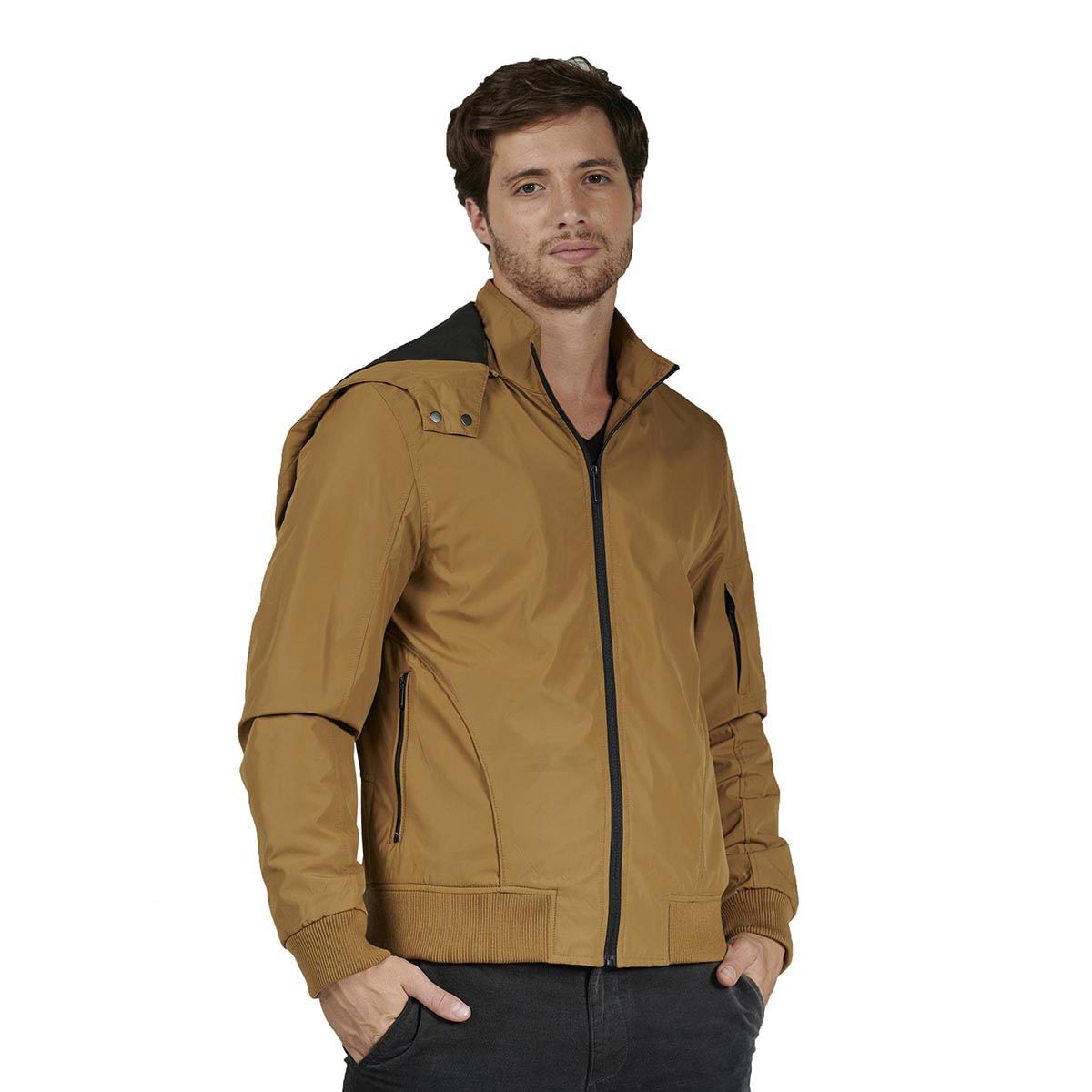 Chamarra para caballero Generra color camel talla extra-grande