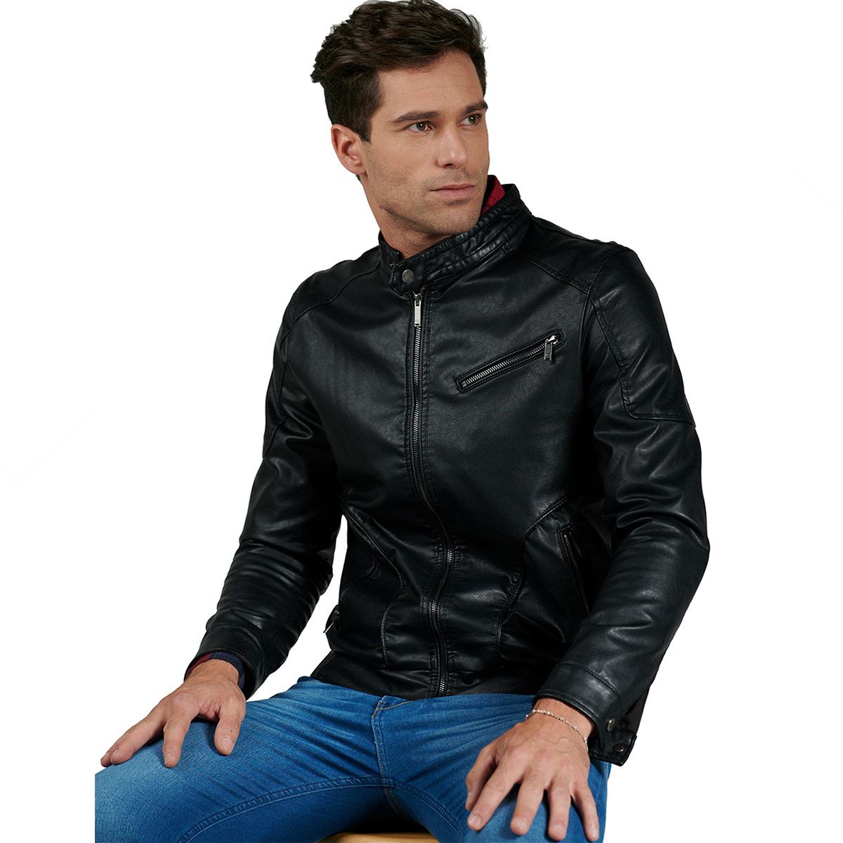 Chamarra para caballero Generra 228407 color negro talla grande