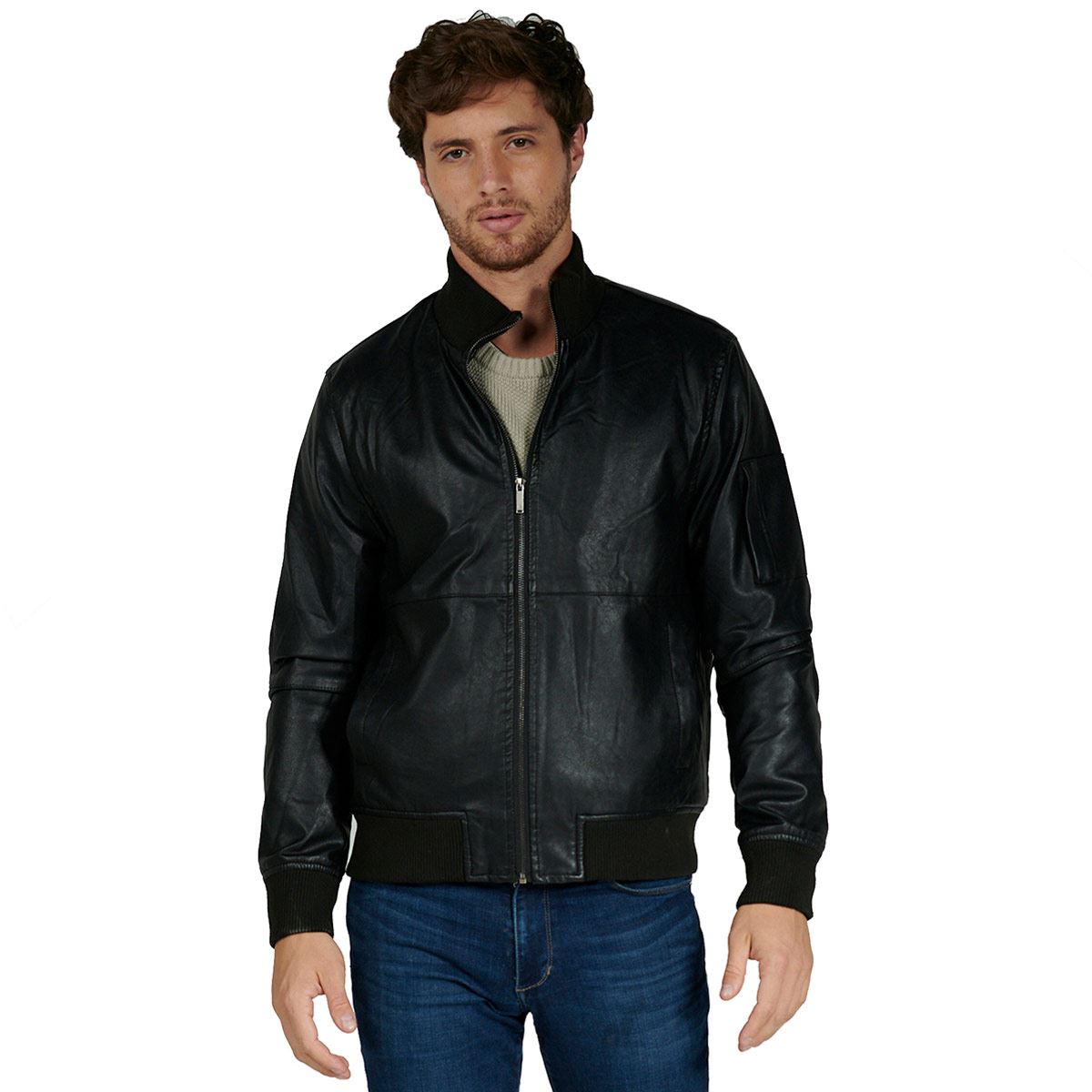 Chamarra para caballero Generra 228408 color negro talla extra-grande