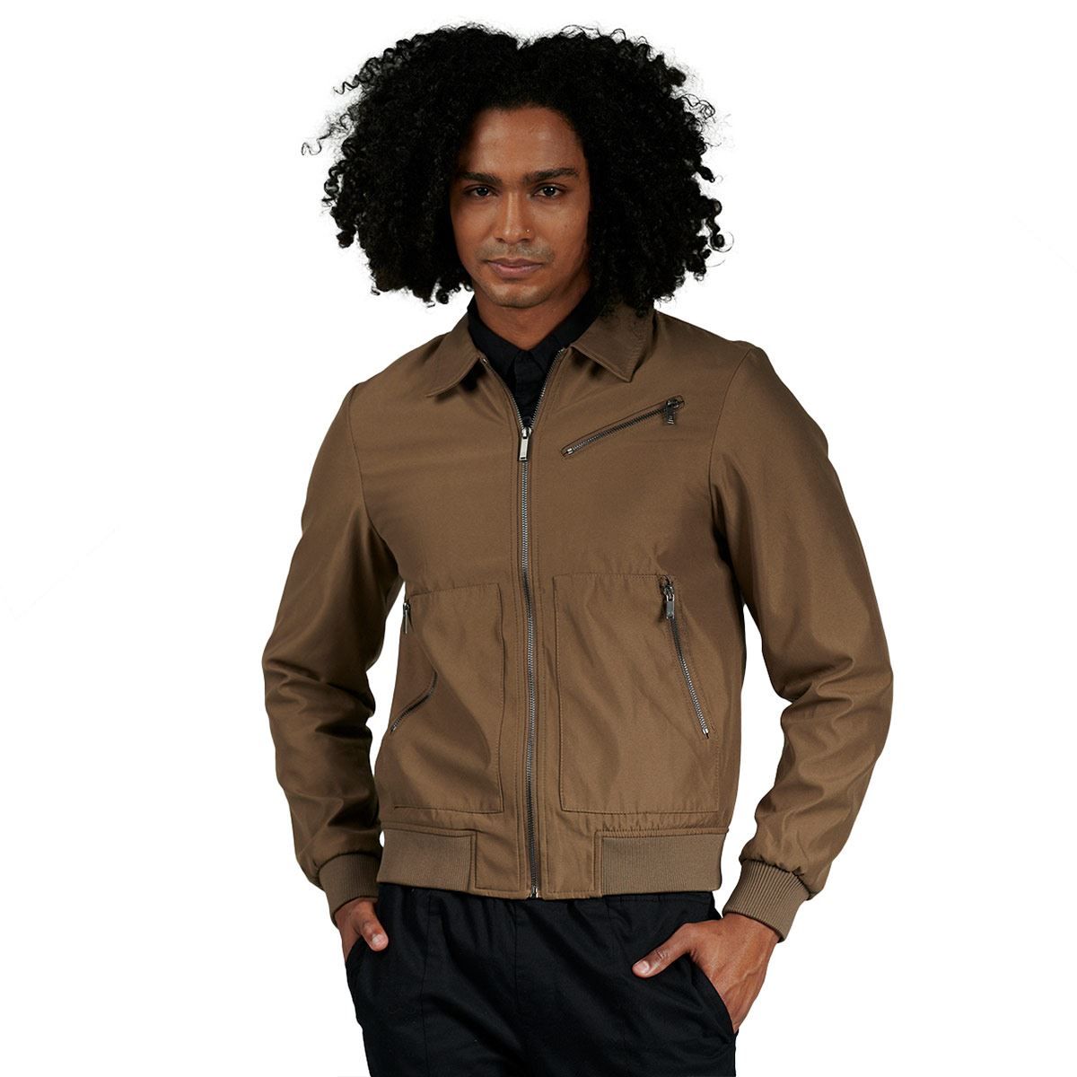 Chamarra para caballero Generra 228405 color café talla grande