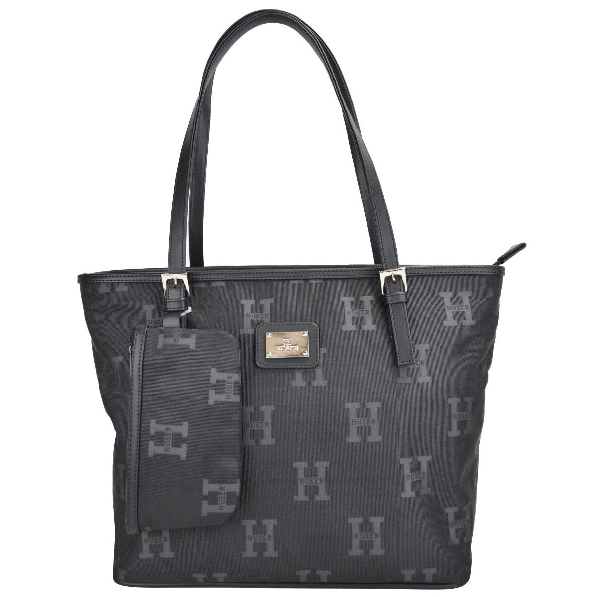 Bolsa Huser Monograma Tipo Tote color negro Mod. M2B220801NE