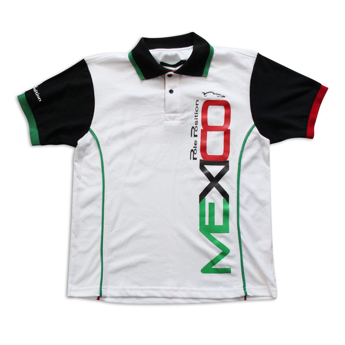 Playera Polo Pole Position México blanca grande
