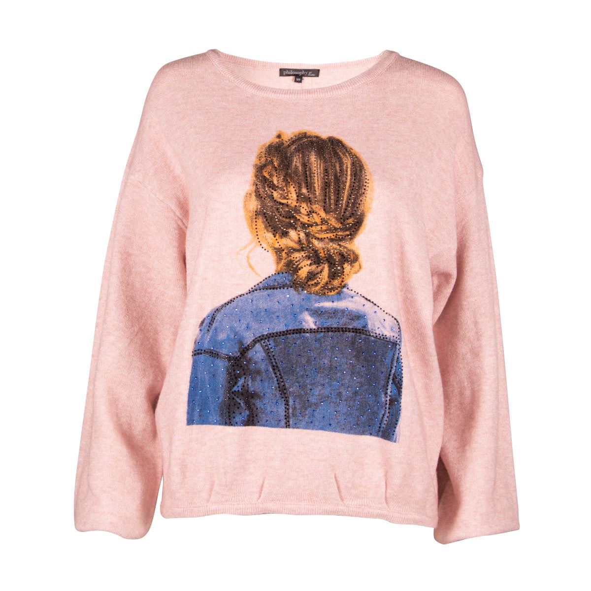 Suéter estampado Philosophy Jr M G rosa