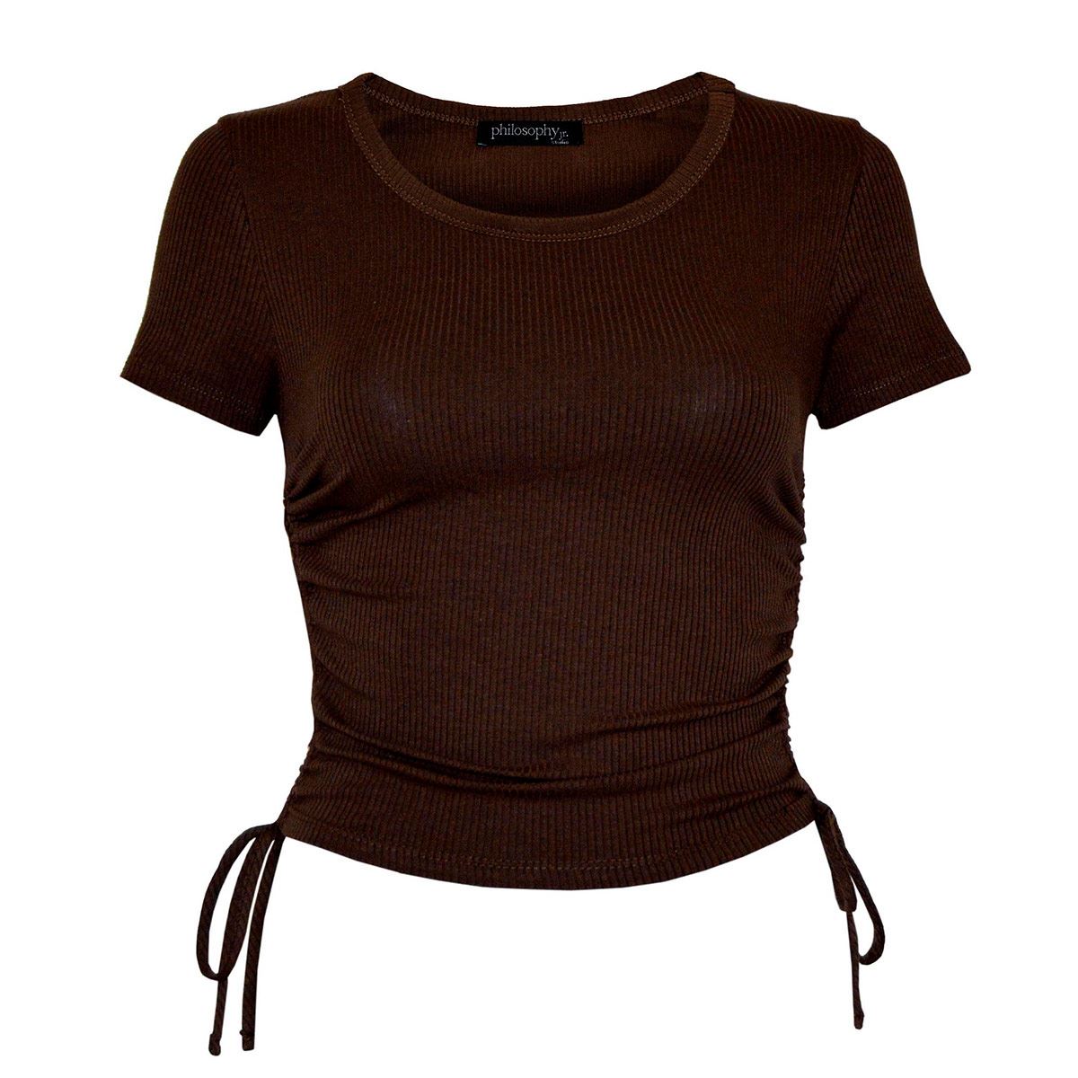Playera con jaretas Philosophy jr talla mediana color cafe modelo t12785