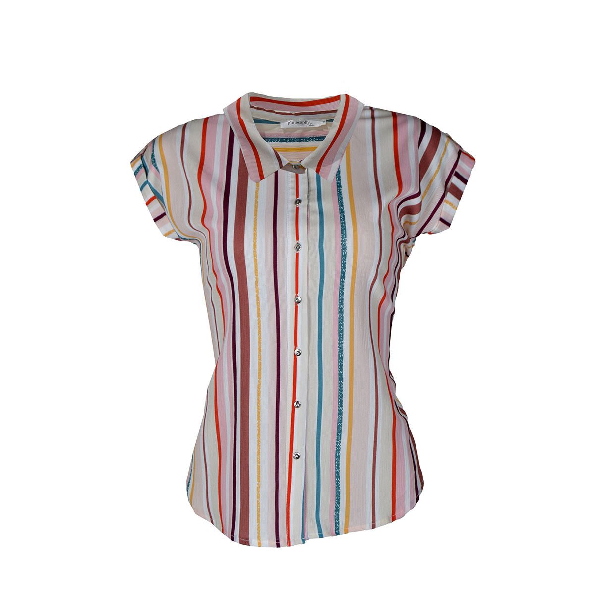 Blusa rayas Philosophy Jr Ch rosa combinado